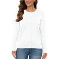 UVPLove Women's Lightweight Button-Down Cardigan Sweater,White,L ...