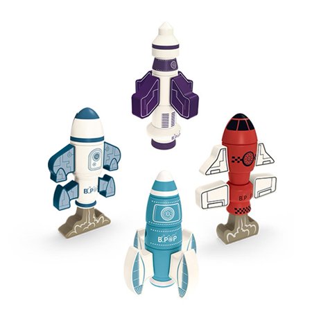 Magnetic Rocket Model Self Assembly Puzzle Building Block For Children ...