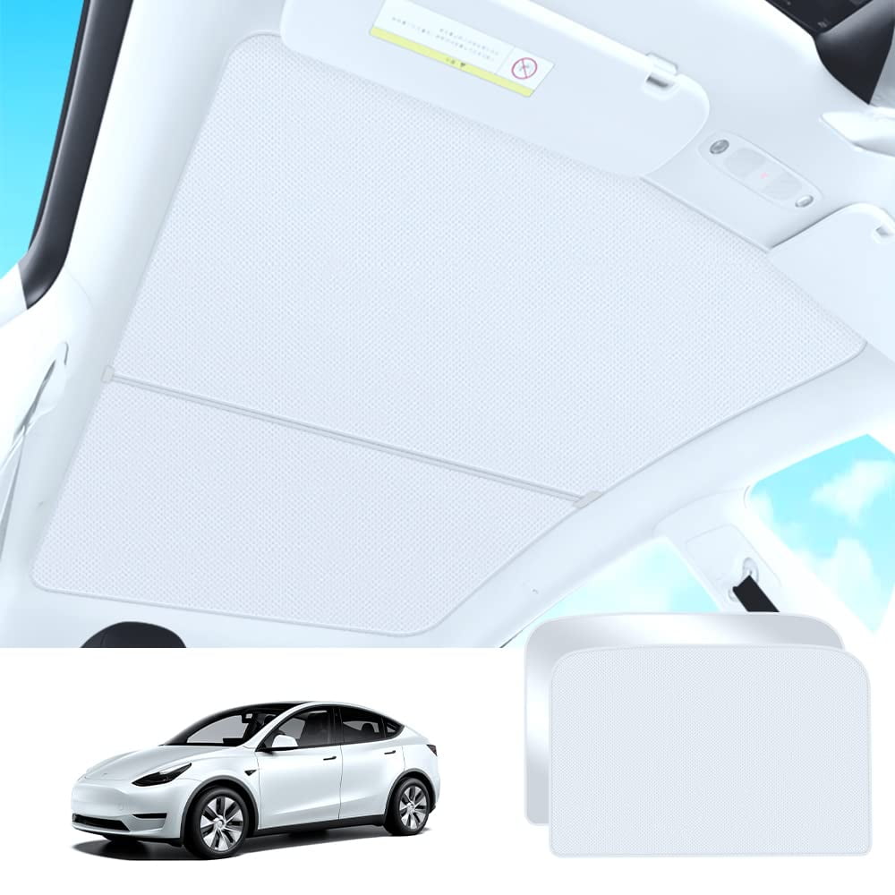 MIRAIDON 2 in 1 Glass Roof Sunshade for Model Y, Non-Sag Foldable ...