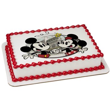 2" Round Mickey Mouse Birthday Streamers Edible Image Cake/Cupcake ...