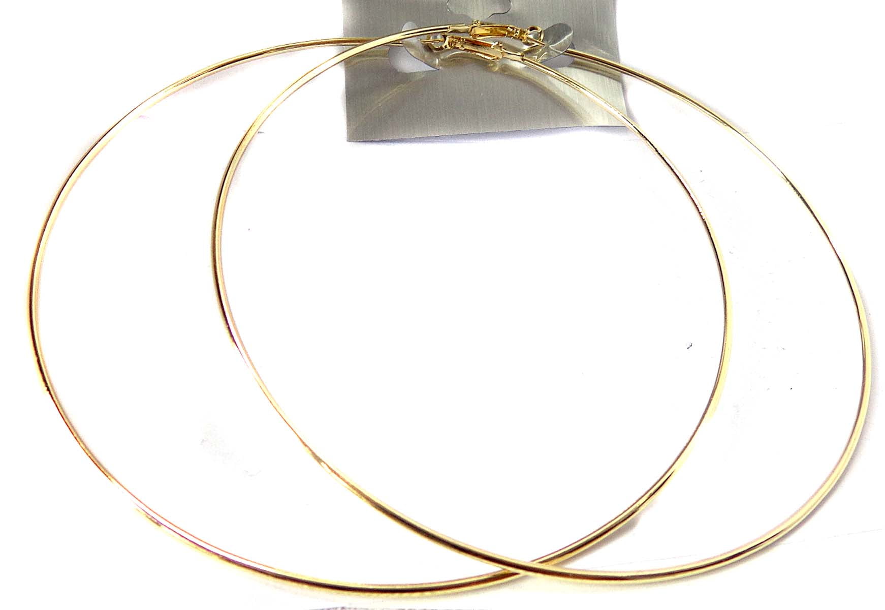 Extra Large Jumbo Hoop Earrings 5 inch Hoops Thin Gold Plated Hoop ...