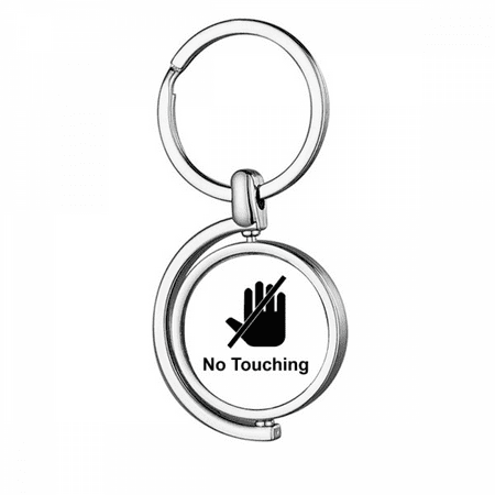 Warning Symbol Cartoon Pattern Rotating Keychain Metal Keyring Holder ...