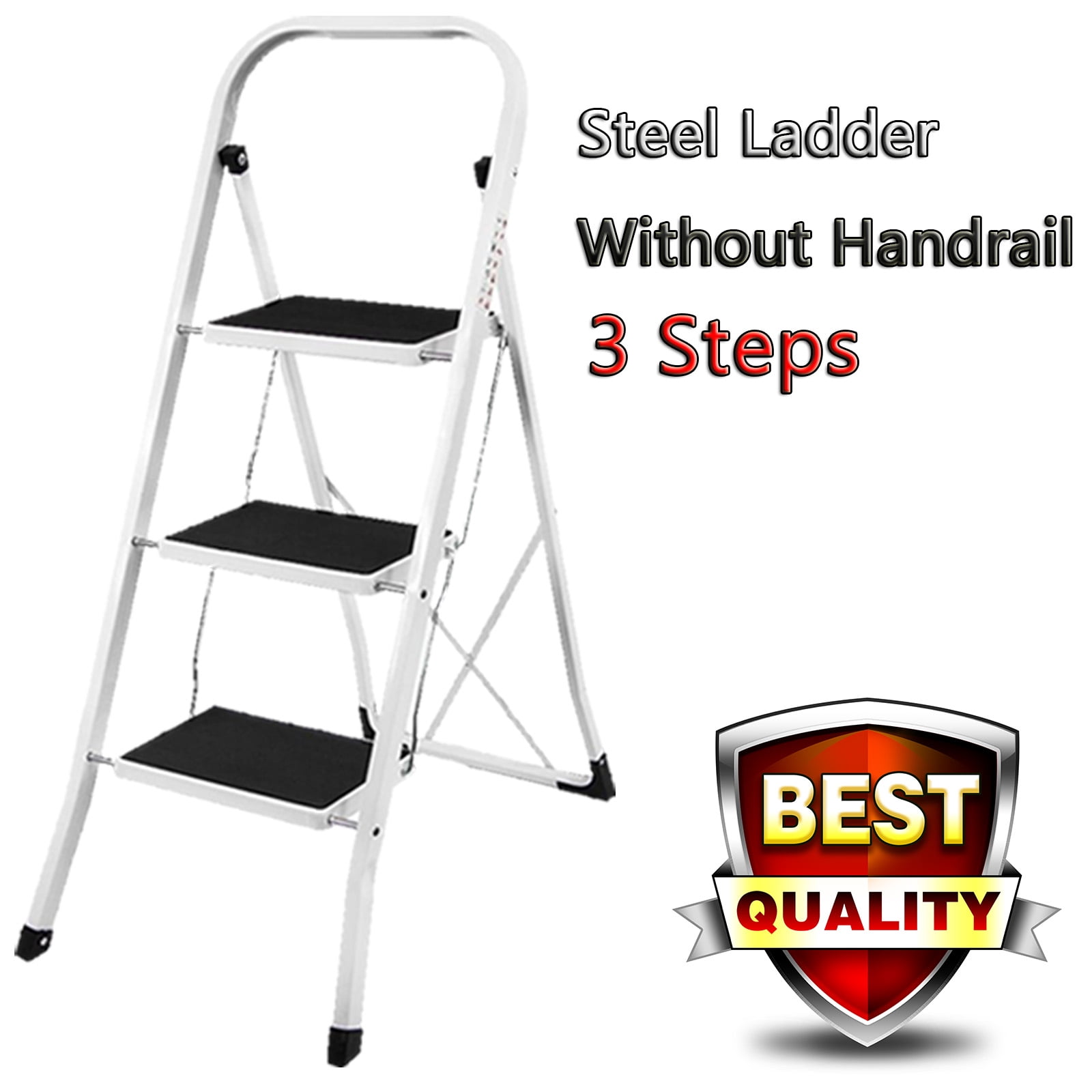 Dayplus Heavy Duty 3 Step Ladder Folding Step Stool with Wide Anti-Slip ...