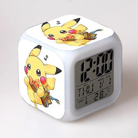 Pokemon Pikachu Alarm Clock Children's Gift Color Changing Colorful ...
