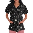 AHMOMEI Cartoon Animal Print Women Scrub Top Stretchy S-5XL Plus Size ...