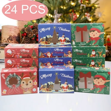 JOYIN 24 Pcs 3D Christmas Cookies Boxes, 6"x6" Treat Gift Boxes for ...
