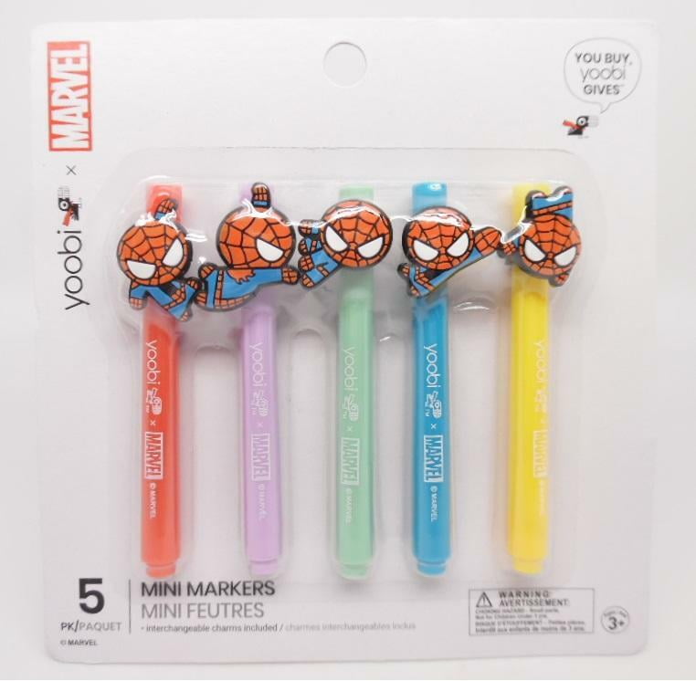 Yoobi MARVEL Mini Markers Multicolor with Interchangeable Spider-Man ...