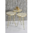 Cream White Nesting Coffee Tables 3 PCS,Round Side Table With Gold 3 ...