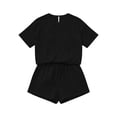 Bloomae Women's 2 Piece Sets Short Sleeve Outfits Ribbed Textured Knit ...