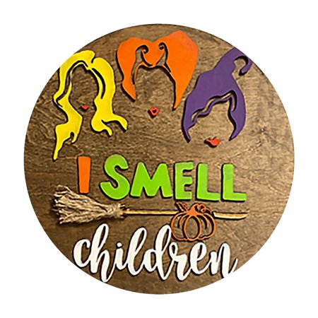 July Memor Halloween 3D Witch Door Sign Hocus-Pocus I Smell Children ...