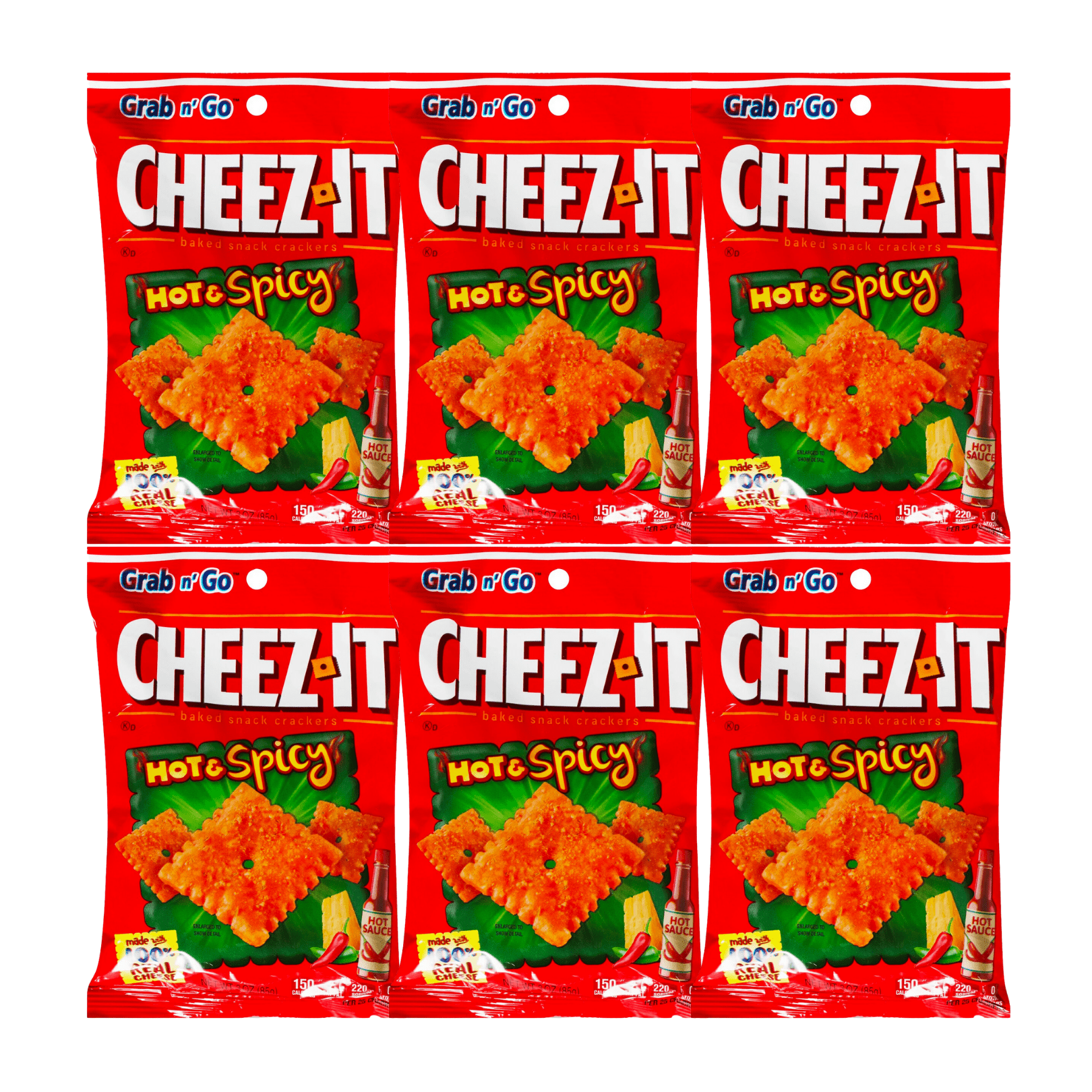 Cheez-It Hot & Spicy Grab n' Go Baked Snack Crackers (3 oz., 6-pack ...
