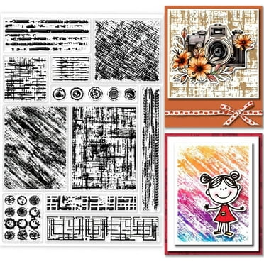 LELE LIFE 6 Sheets Vintage Clear Stamps, Retro Rubber Stamps ...