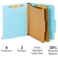 Colored Pressboard Classification Folder, Letter Size, 2 Partitions ...