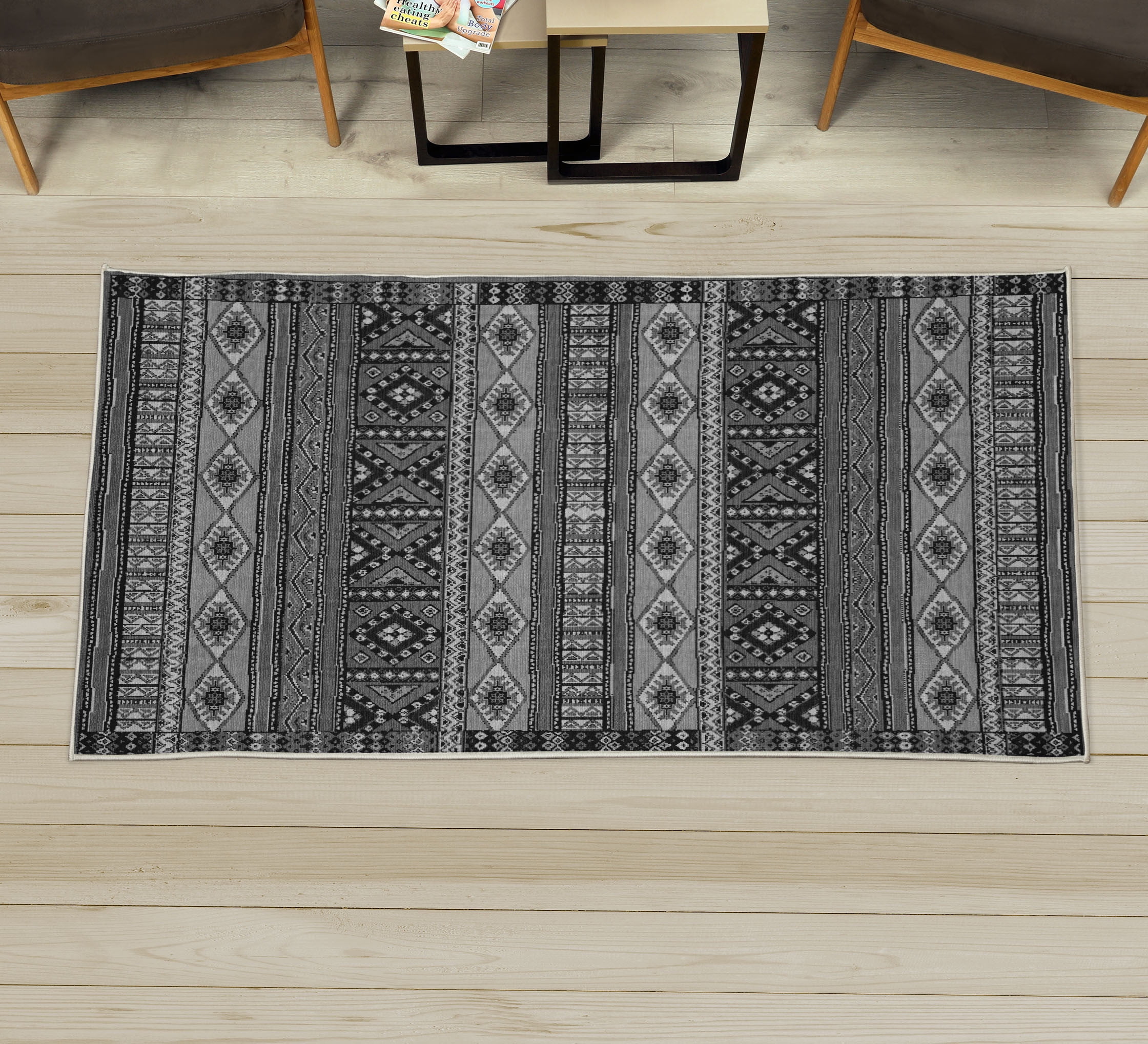 Ikat Decorative Rug, Geometric Tribal Pattern Indigenous Art Style Old ...