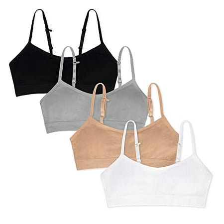 4 Pack Girls Padded Training Bras - Crop Cami Bras for Girls with ...
