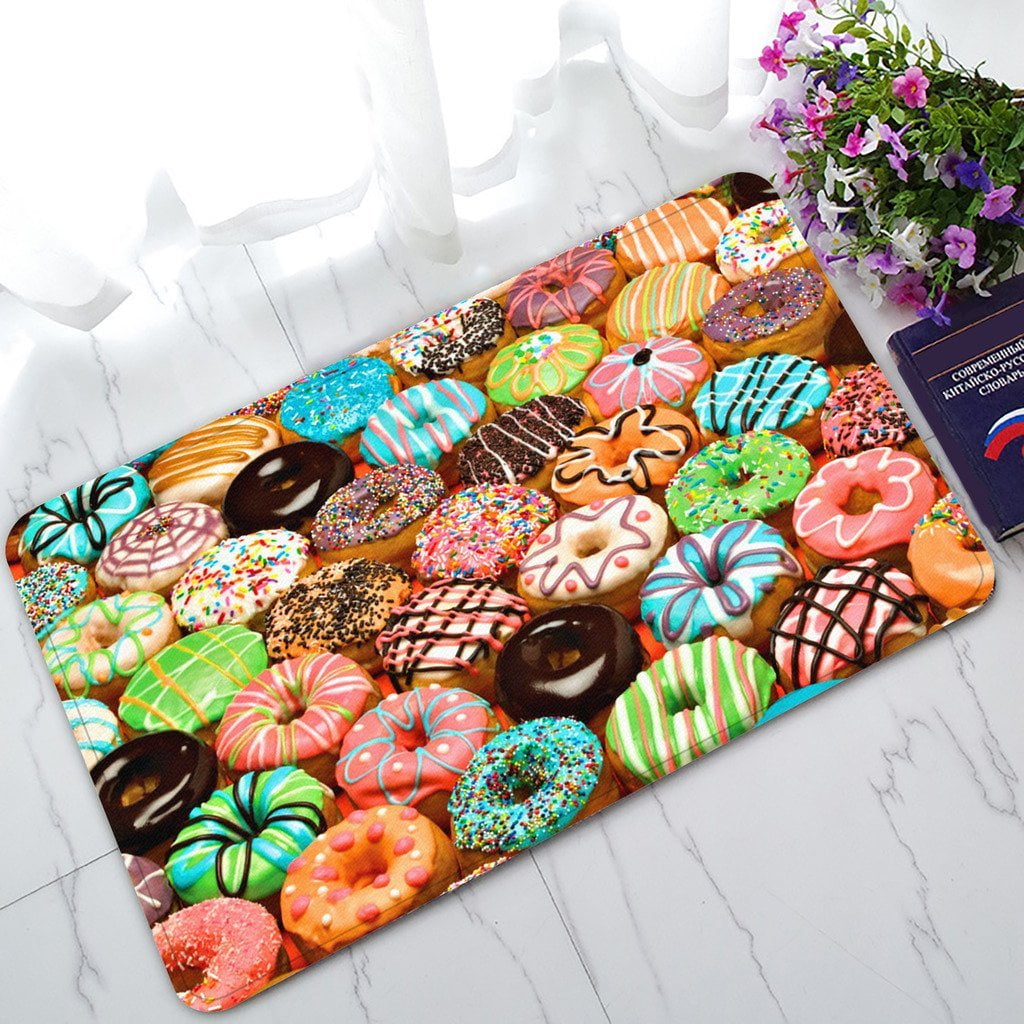ZKGK Colorful Donuts Backgroundh Non-Slip Doormat Indoor/Outdoor ...