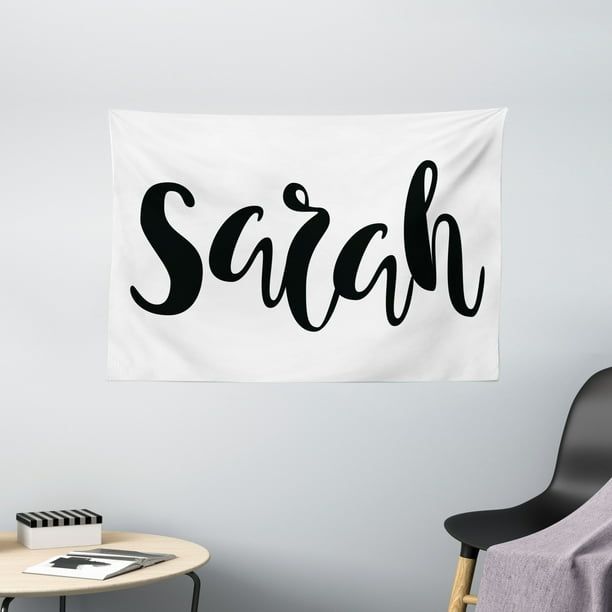Sarah Tapestry, Monochrome Popular Female Name Modern Calligraphy Hand ...