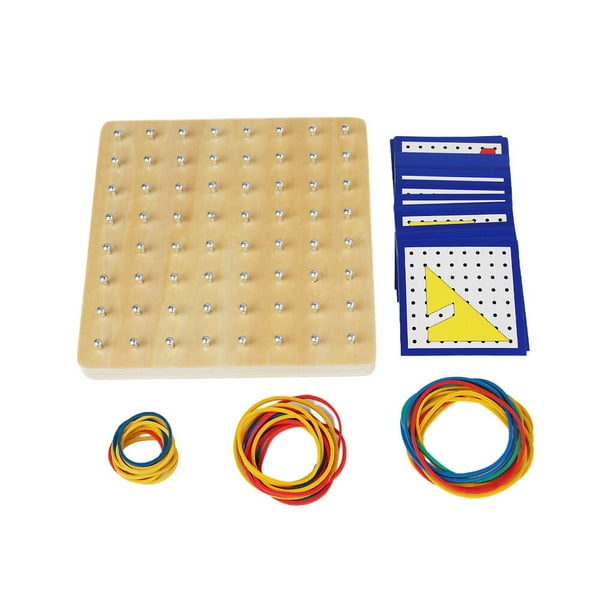 Wood Geoboard Manipulative Geo Board Graphical Educational Block Nail ...