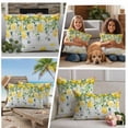 2 Pack Outdoor Waterproof Throw Pillow Covers,Summer Lemon Green Leaves ...