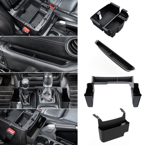 4PCS Upgraded Center Console Organizer for Jeep Wrangler JL JLU 4xe ...