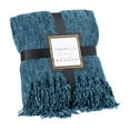 Decorative Throw Blanket - 50x60in Soft Knit with Delightful Fringe ...