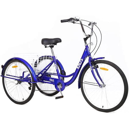 KNUS Adult Tricycle Trikes,7 Speed 3-Wheel Bikes,24/26 Inch Wheels ...
