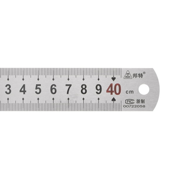 Uxcell Stainless Steel Ruler, 16" Metal Rulers 1.14" Wide Inch and ...