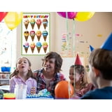 WaaHome Watercolor Happy Birthday Chart Poster 16.5"x 11" Classroom ...