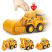 4pcs Engineering Vehicle Model Press Sliding Car Excavator Bulldozer ...