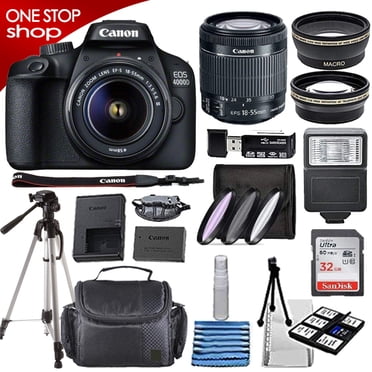 Canon EOS 4000D Digital SLR Camera w/ 18-55MM DC III Lens Kit (Black ...
