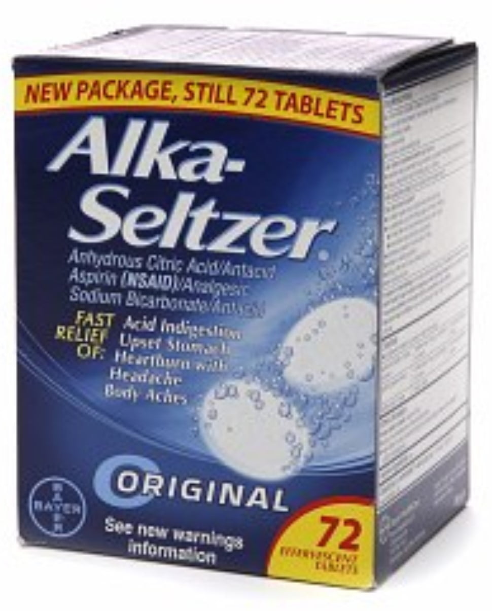 Buy Alka-Seltzer Effervescent Tablets, Original 72 ea Pack of 2 Online ...
