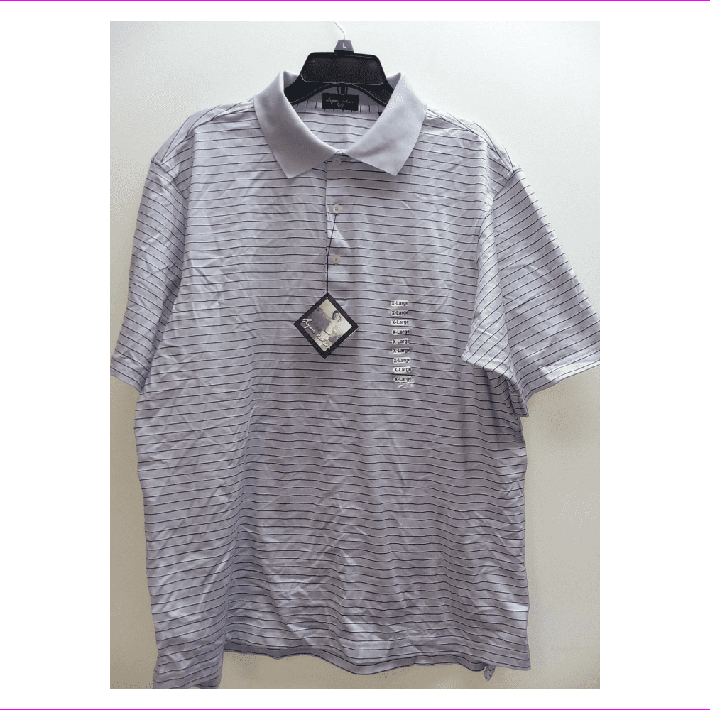 Byron Nelson Men's Performance Golf Polo Shirt, Lt Purple/Navy Stripe - Walmart.com