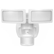 Globe Electric 180-Degree 240 W Twin Head White Hardwired Motion Sensor ...