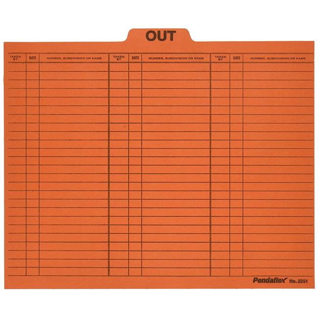 Esselte Corporation Salmon Colored Charge-Out Guides, Top Out Tab ...