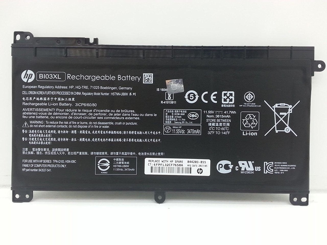 New Genuine HP Stream 14-AX Pavilion M3-U 11.55V 41.7Wh Battery BI03XL ...
