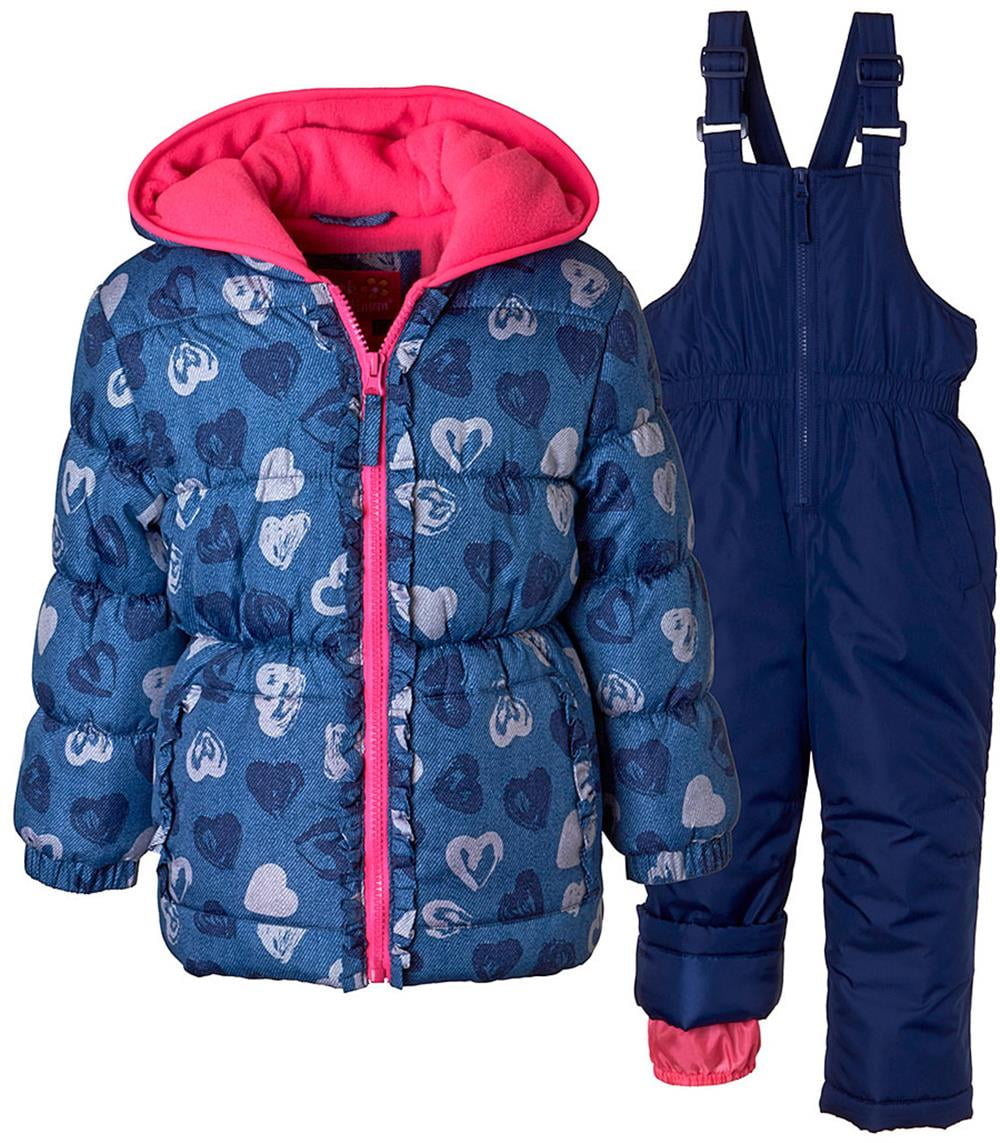Pink Platinum Girls 2T-4T Heart 2-Piece Snowsuit (Blue 2T) - Walmart.com