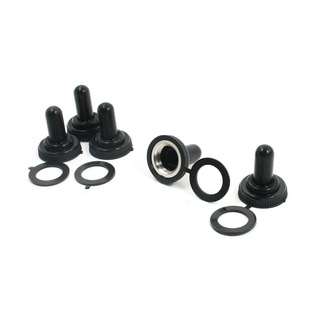 Replacement 18mm Black Rubber Waterproof Toggle Switch Cover Boot 5Pcs ...