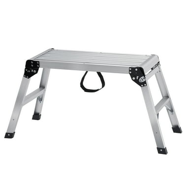 BENTISM Adjustable Heavy-Duty Aluminum Step Stool Folding Work Platform ...