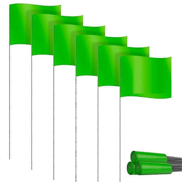 30 Pack of Green PVC Marking Flags & Marker Flags for Lawn Care ...