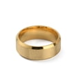 201 Stainless Steel Plain Band Ring for Men Women Matte Gold Color Size ...