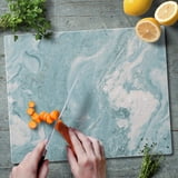 CounterArt "Teal Quartz Design" 3mm Heat Tolerant Glass Cutting Board ...