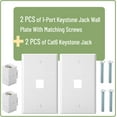 Bates- 1 Port Ethernet Wall Plate, 2 Pack, RJ45 Wall Jack, Cable ...