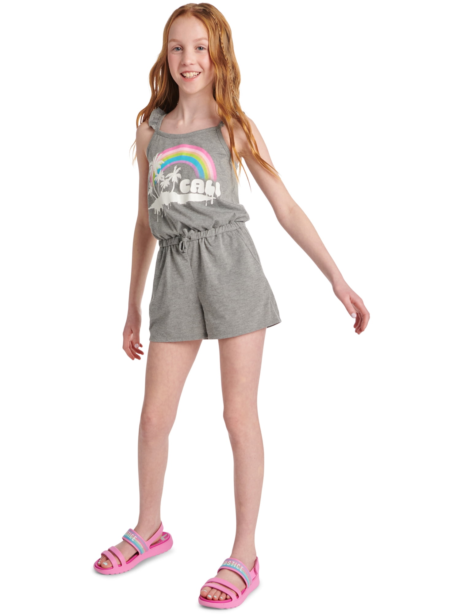 Justice Girls Ruffle Top Romper, Sizes XS-XXL - Walmart.com