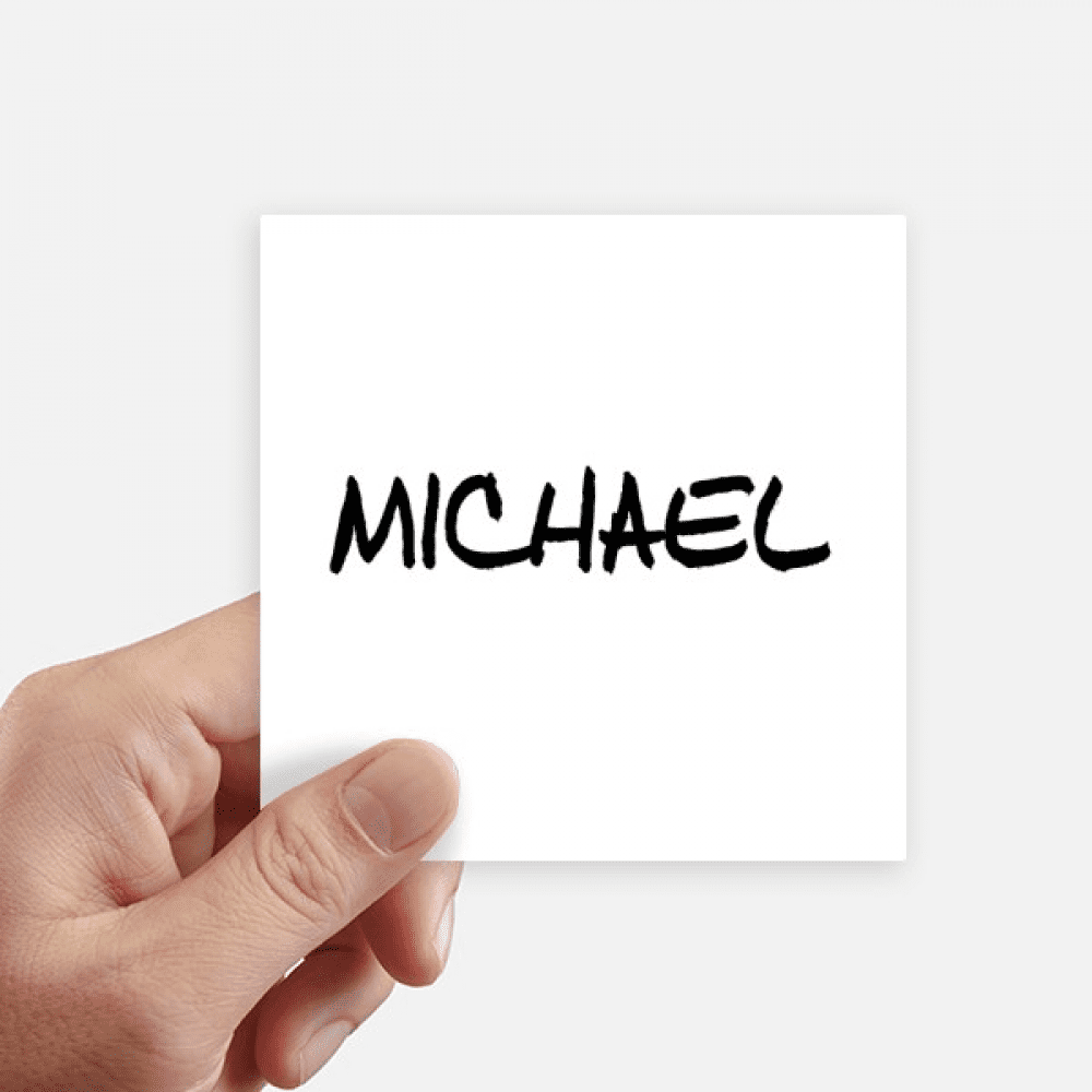Special Handwriting English Name MICHAEL Sticker Square Waterproof ...