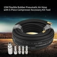 Compressed Air Line,15M Flexible Rubber Pneumatic Air Line Hose With 5 ...