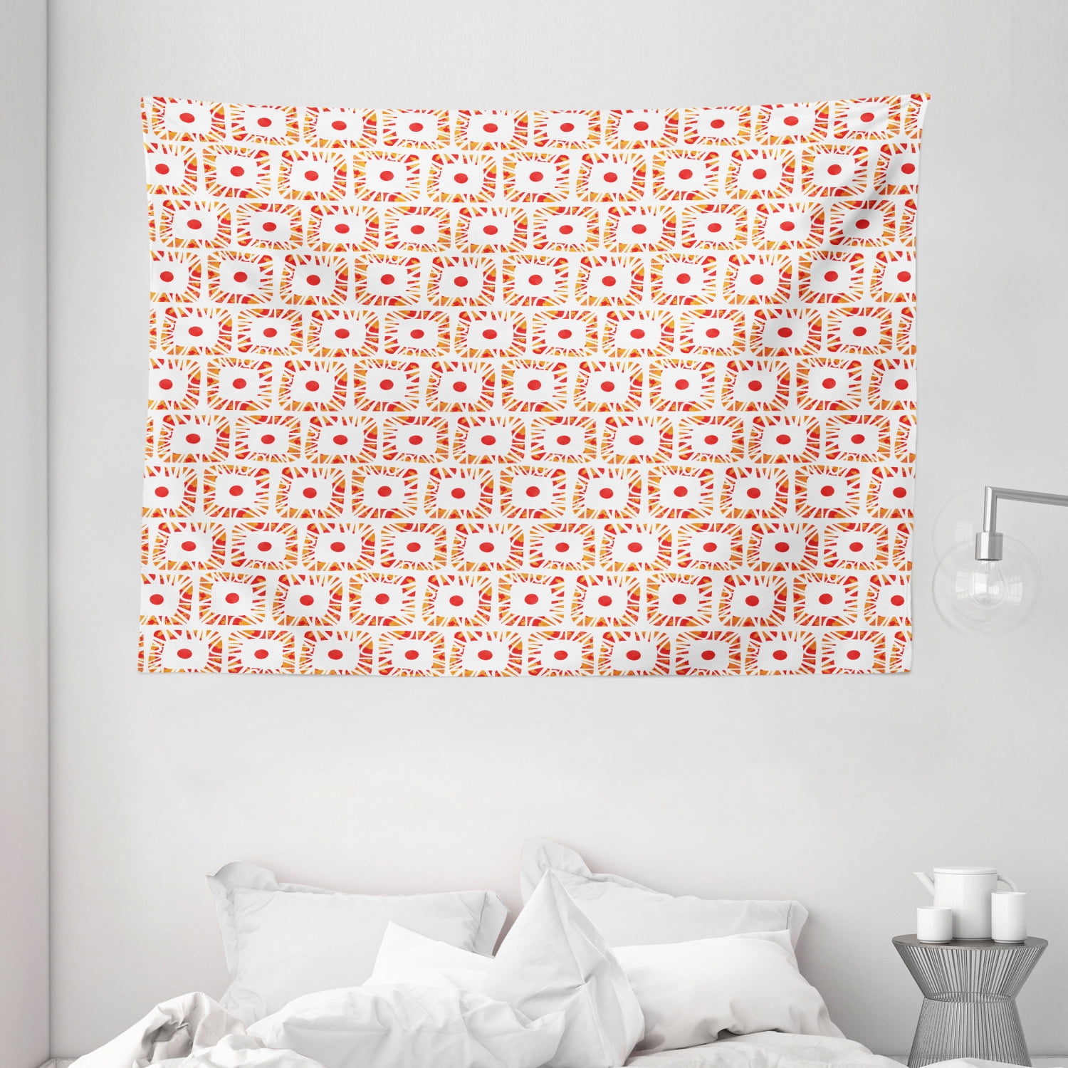 Aztec Tapestry, Abstract Trippy African Grunge Odd Shapes with Large ...