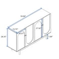 4-Door Storage Cabinet with Pine Legs, White - Walmart.com
