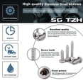 #8 x 5/8" Wood Screw 100Pcs 18-8 (304) Stainless Steel Pan Head Fast ...