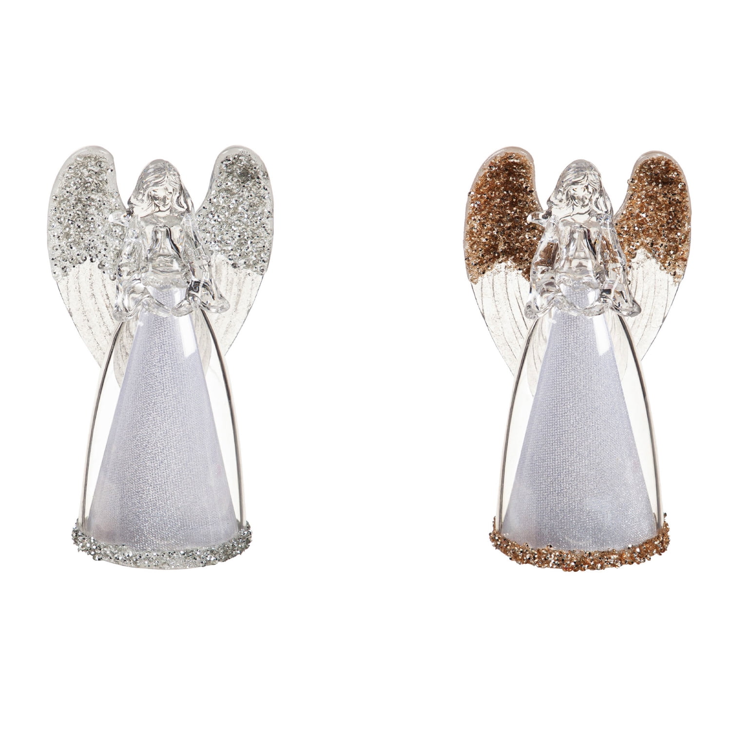 LED Acrylic Angel Table Decor, 2 Asst: Gold/Silver - Walmart.com