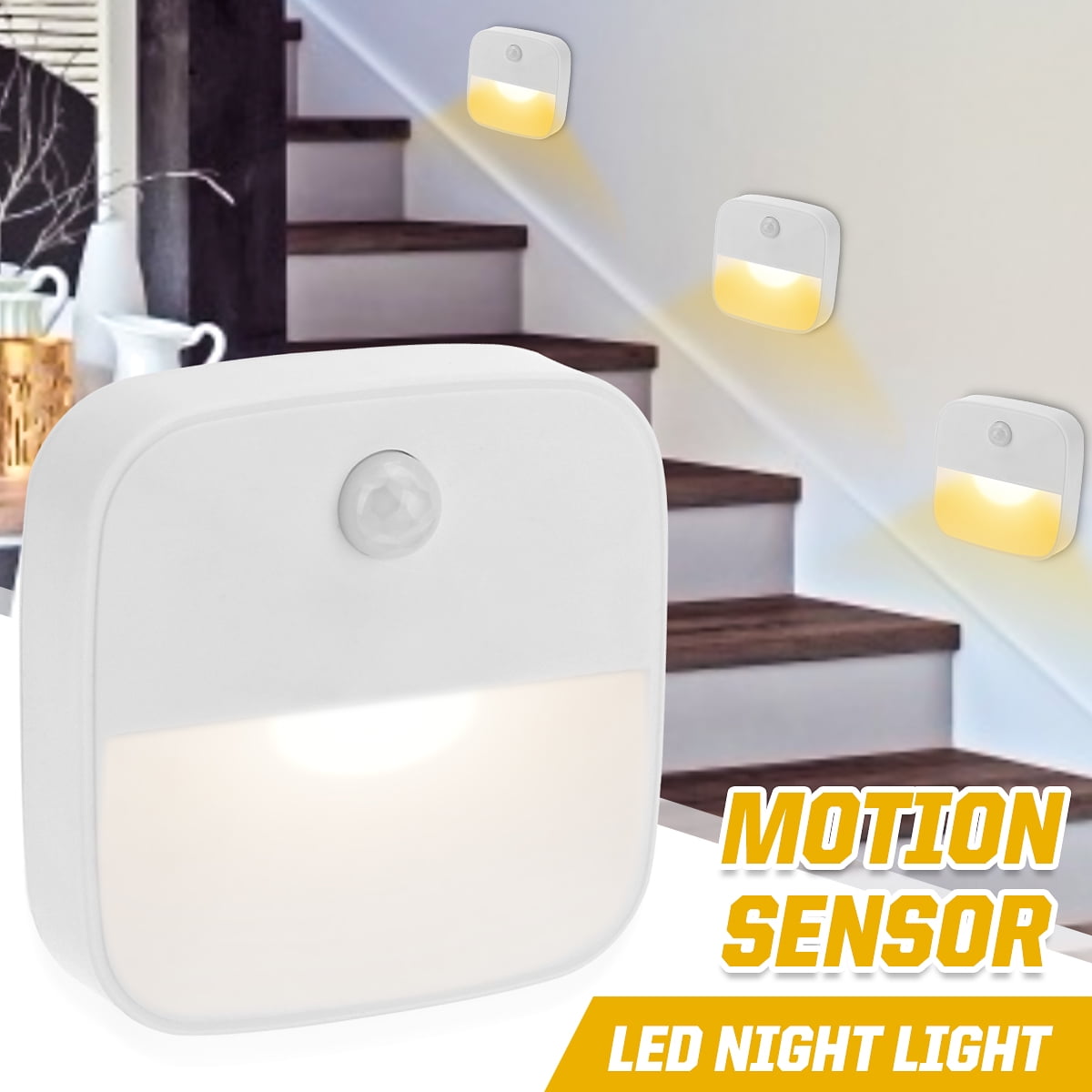 Automatic Motion Sensor Night Light Turn On Trun Off Human Movement ...